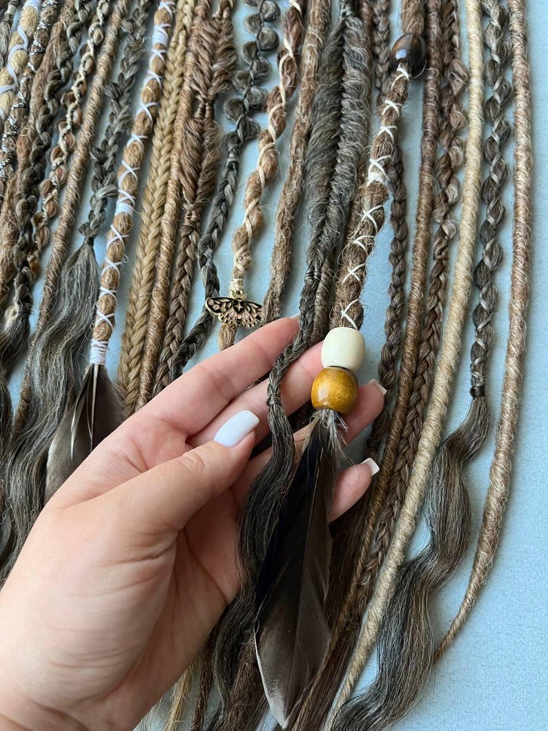 Boho Earth Tone Dreadlocks: Viking Elf Synthetic Hair Extensions - Etsy