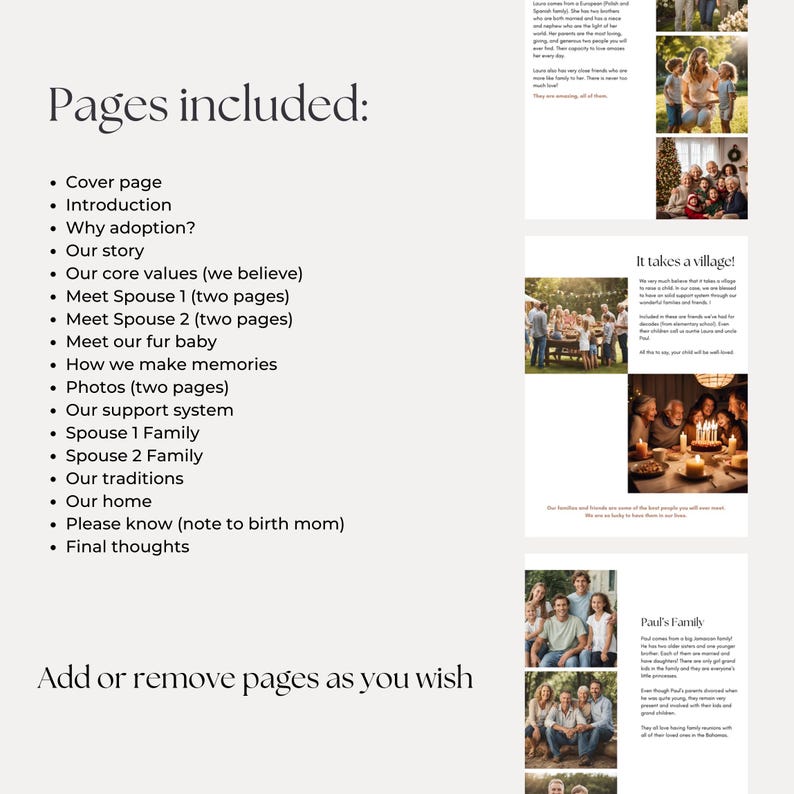 Adoption Profile Book Template for Canva - Fully Editable Professional ...