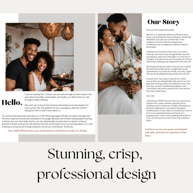 Adoption Profile Book Template for Canva - Fully Editable Professional ...