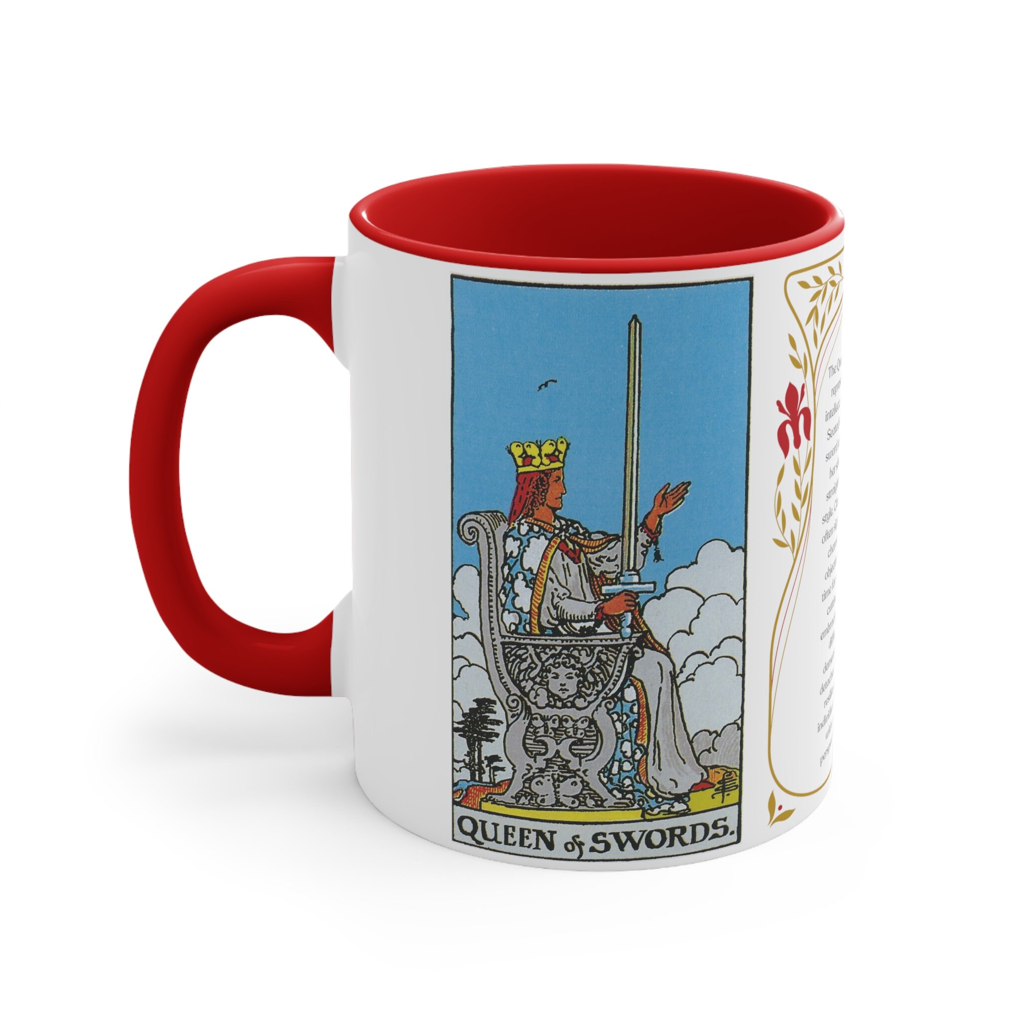Tarot Card Mug, Queen of Swords Coffee Mug, Tarot Card Coffee Mug ...