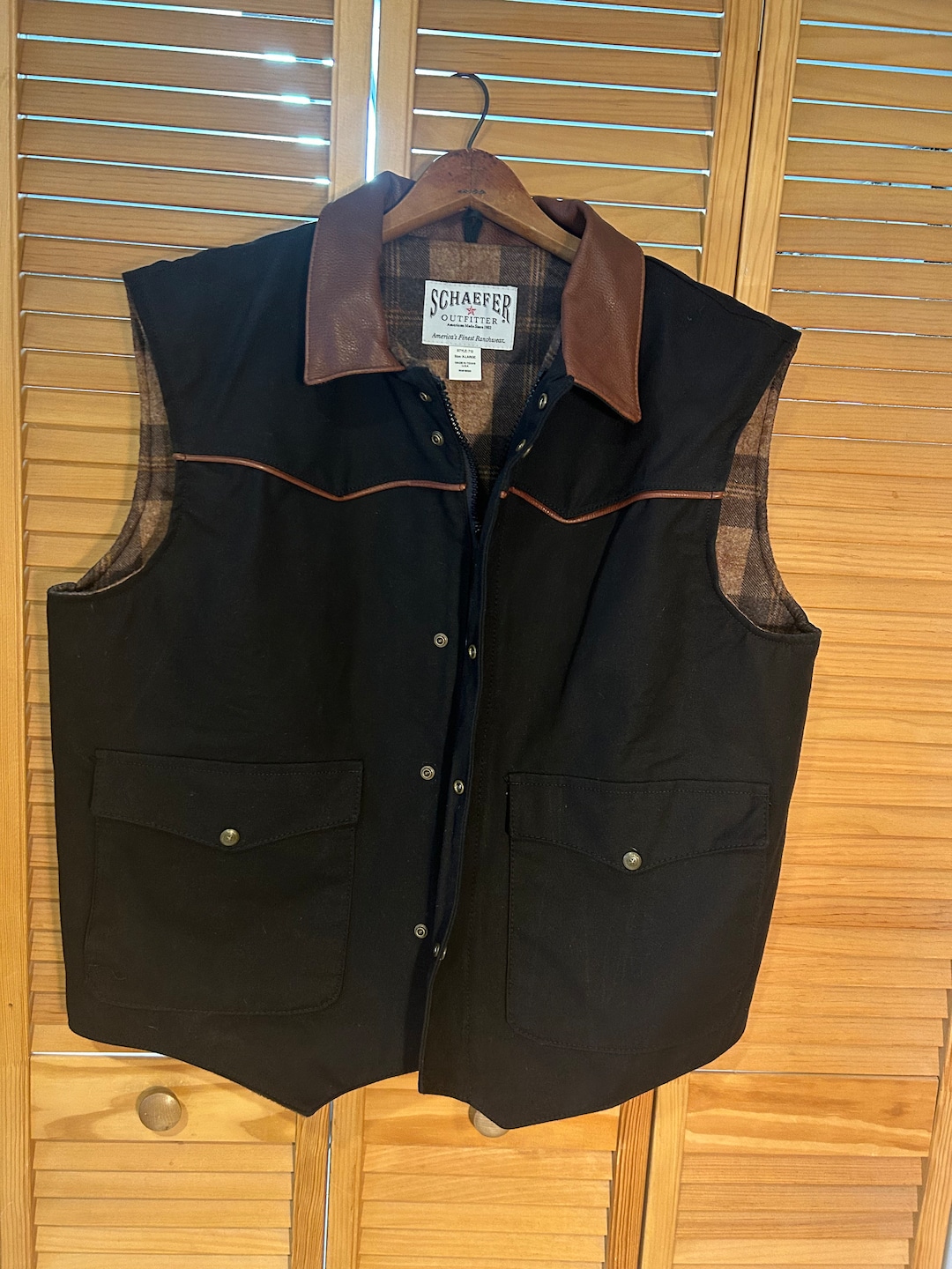 New Mens Schaefer Outfitter USA Texas XL 26 Chest 26L Black Cotton ...