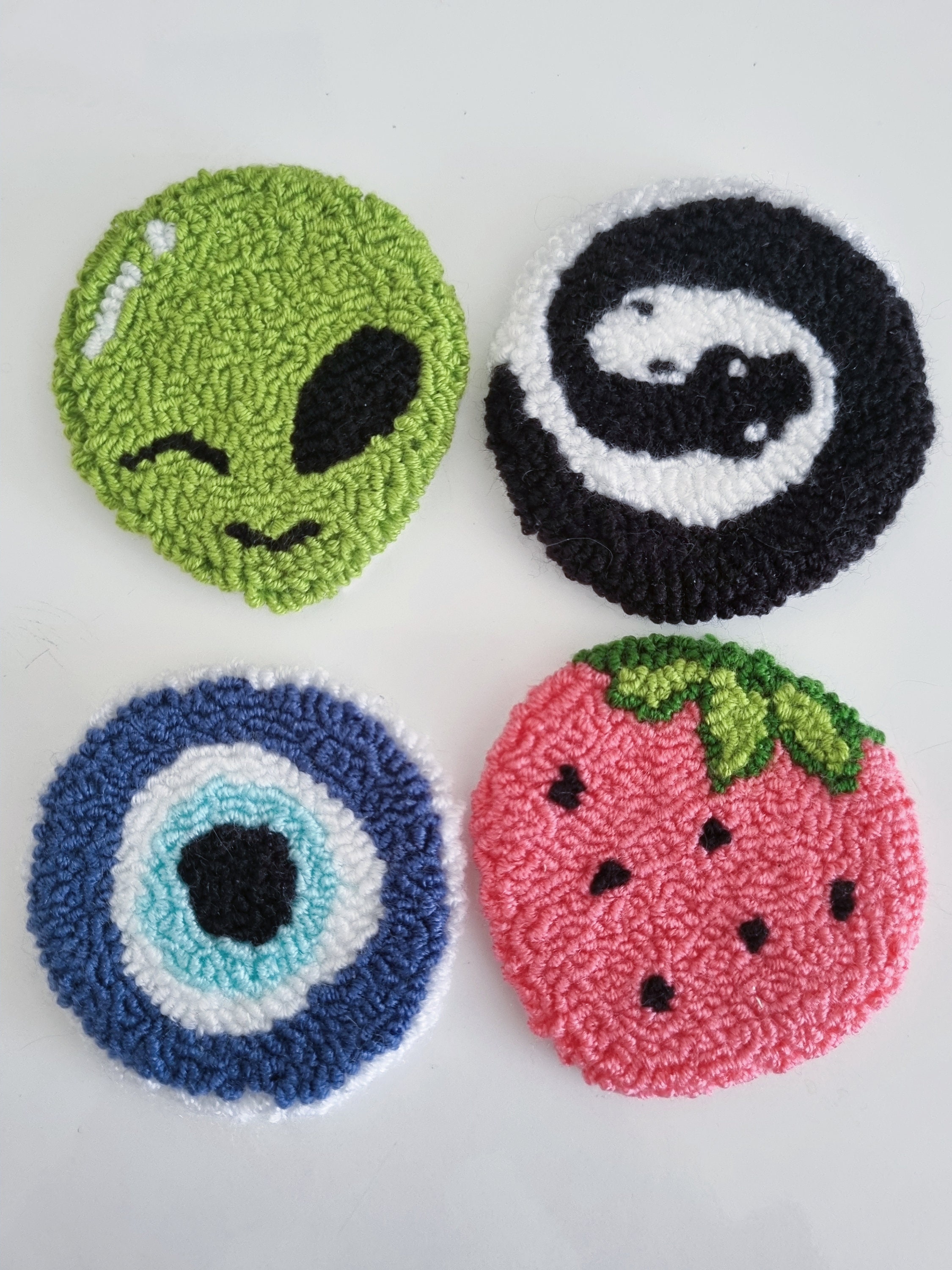 Set of 2 Car Coasters, Customisable Decor, Kawaii Cute, Pink Flower ...