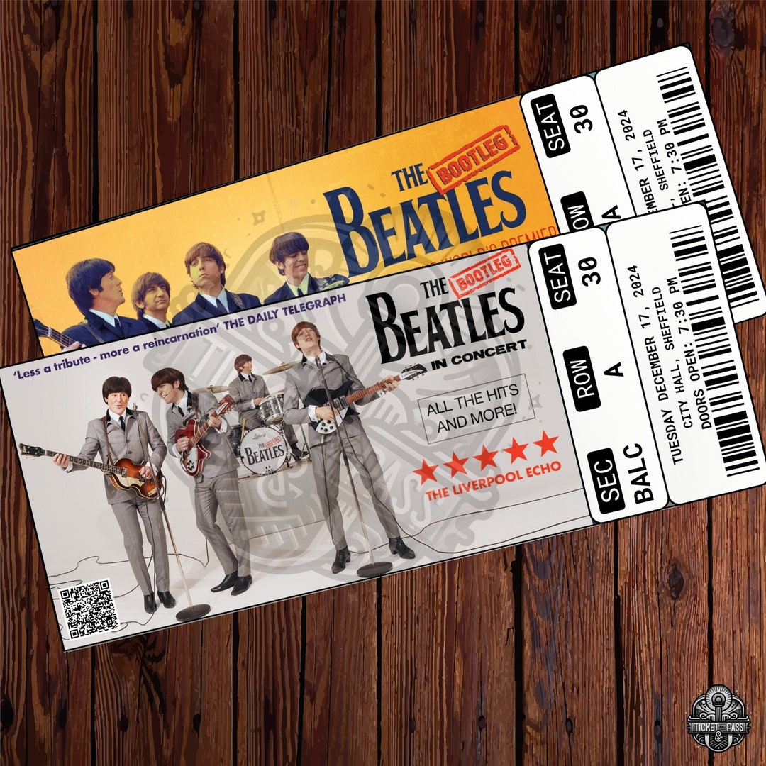 Printable the Bootleg Beatles Ticket 2024 Tour,music Concert Show Pass ...