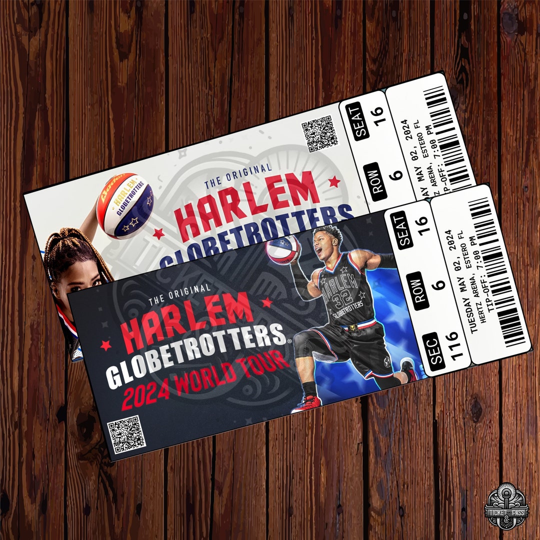 Printable Harlem Globe Trotters Ticket/basketball Game Tour Pass ...