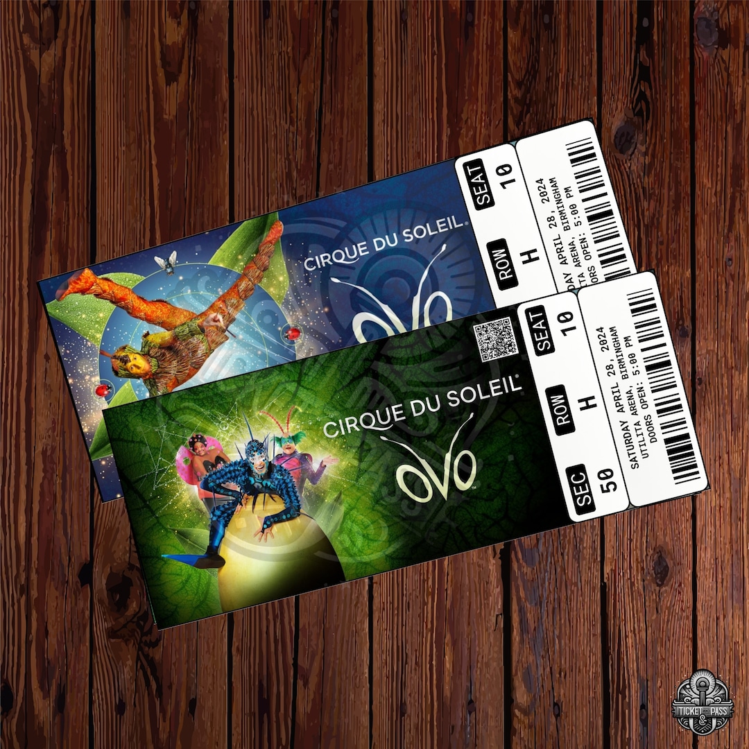 Printable Cirque Du Soleil OVO Ticket,live Musical Circus Performance ...