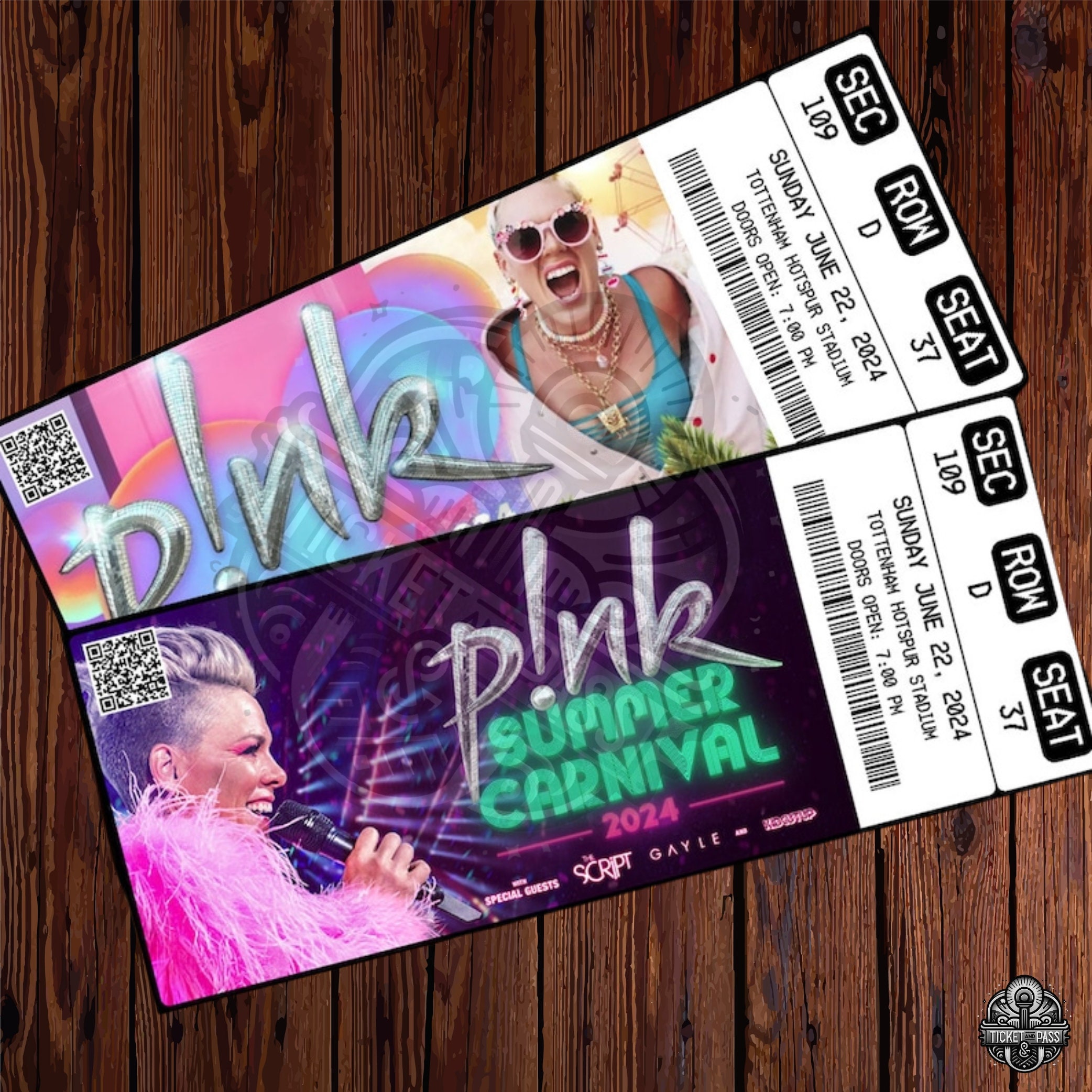 Pink Summer Carnival 2024 Tour Ticket Concert Show Pass Surprise Gift ...