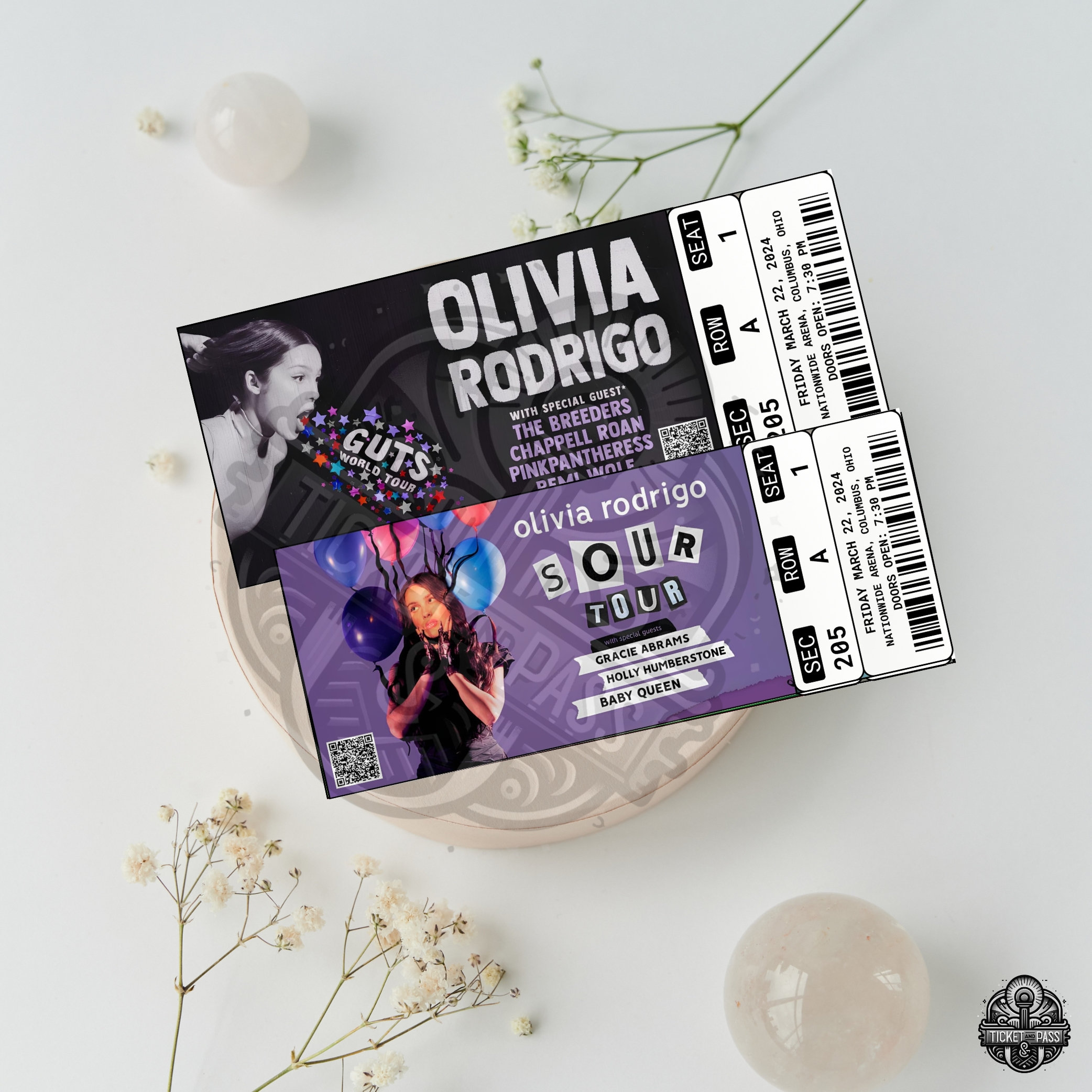 Printable Olivia Rodrigo Ticket Guts World Tour 2024 Music Concert Show ...