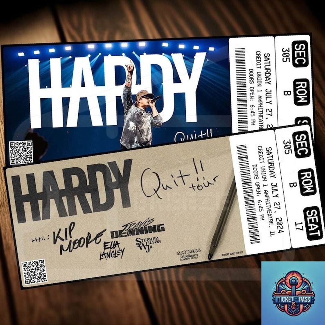Printable Hardy Ticket Quit Quit Tour Music Concert Show Pass Surprise ...