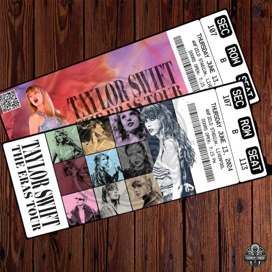 Printable Taylor Swift Ticket the Eras Tour 2024 Concert Show Pass ...