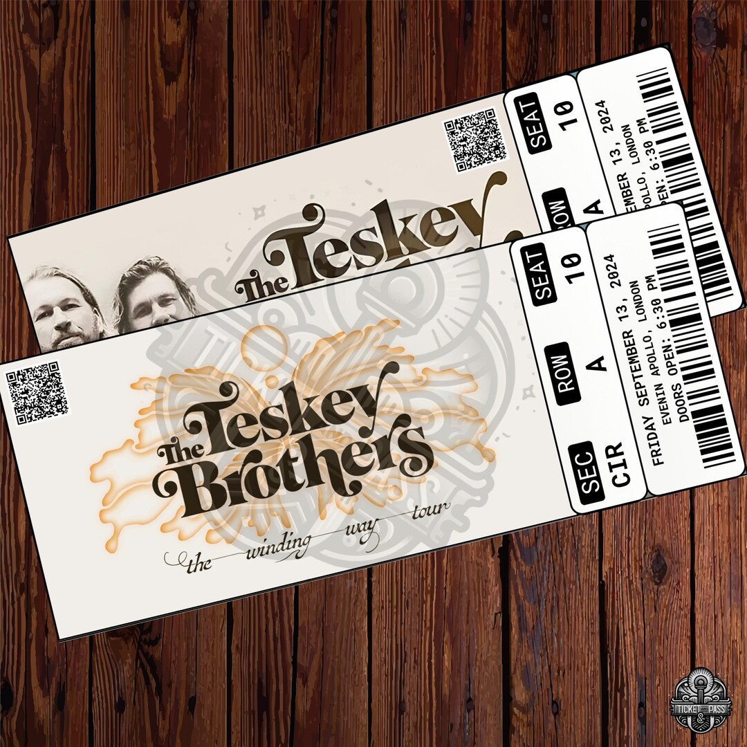 Printable the Teskey Brothers Ticket,winding Way Tour,music Concert ...