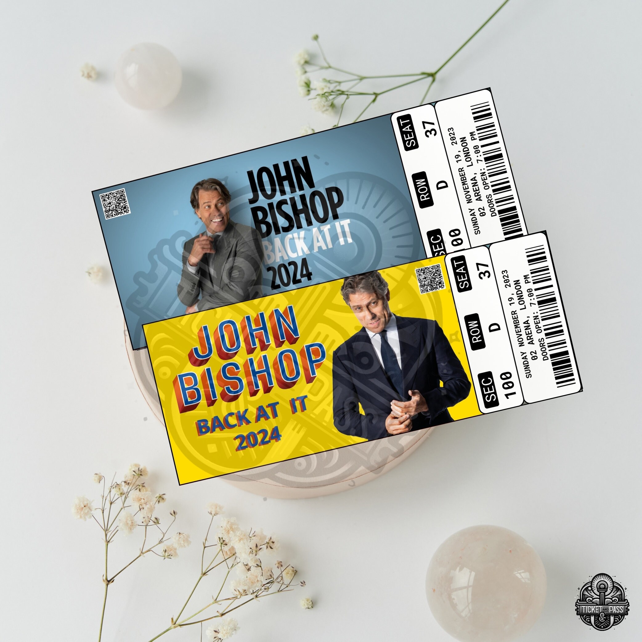 Printable John Bishop Ticket Back at It 2024 Tour,live Show Pass ...