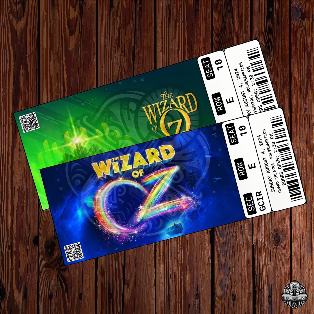 Printable the Wizard of Oz Ticket Musical Theatre Broadway West End ...