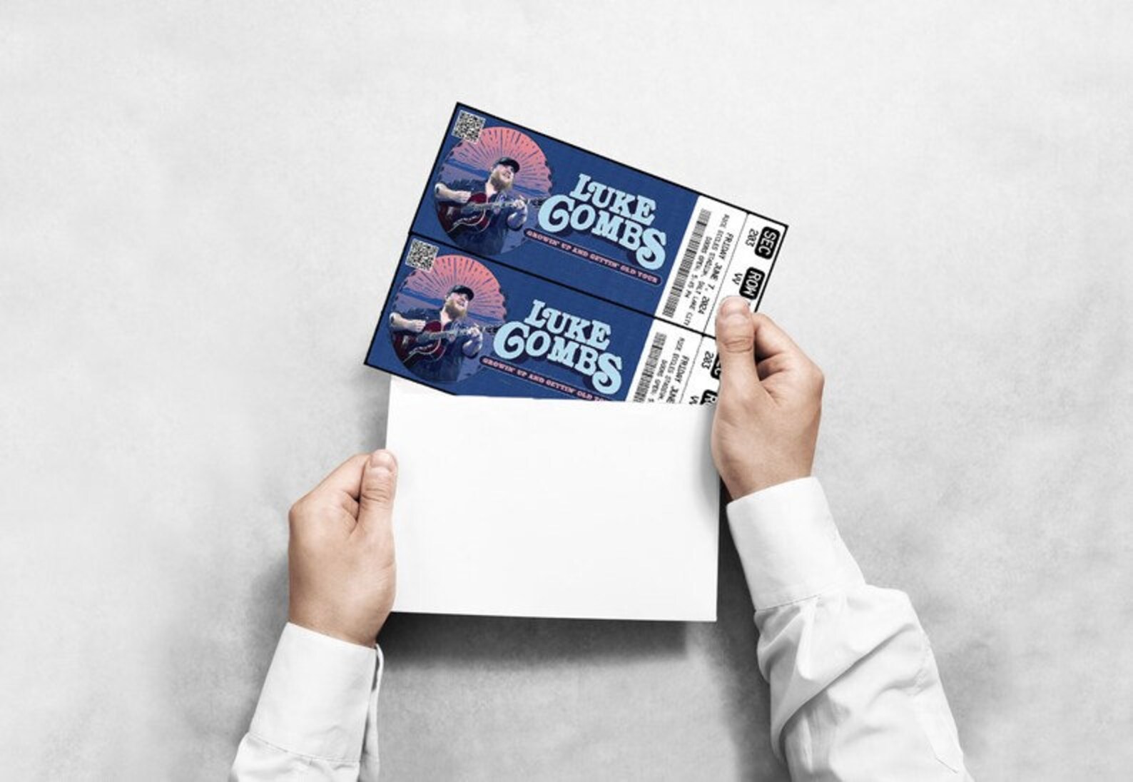 Printable Luke Combs Ticket Growin' up and Gettin' Old Tour Music ...
