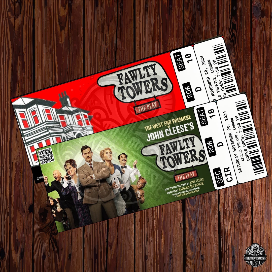 Printable Fawlty Towers Ticket Theatre Tickets West End Play Surprise ...