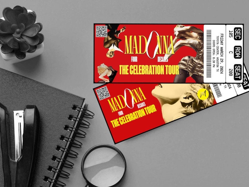 Printable Madonna Ticket the Celebration Tour Music Concert Show Pass ...