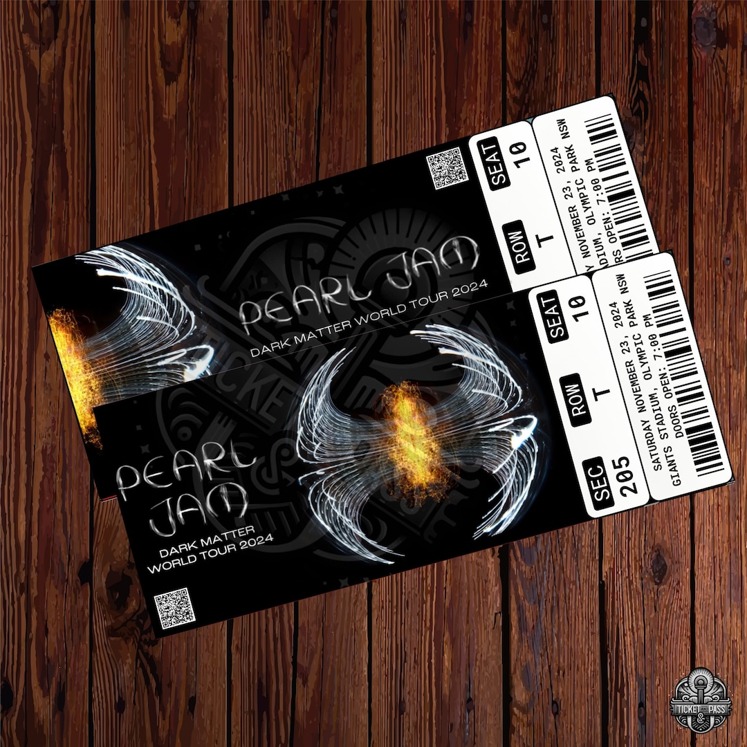 Printable Pearl Jam Ticket Dark Matter World Tour 2024 Personalized ...