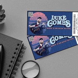 Printable Luke Combs Ticket Growin' up and Gettin' Old Tour Music ...