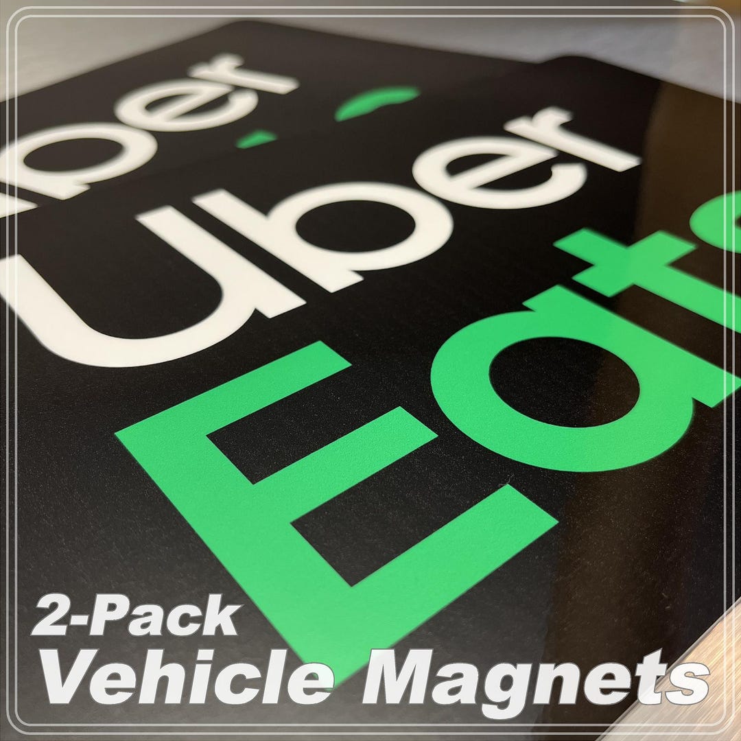 2 Pack of Uber Eats Magnetic Signs for Delivery Vehicle High Quality 11 ...