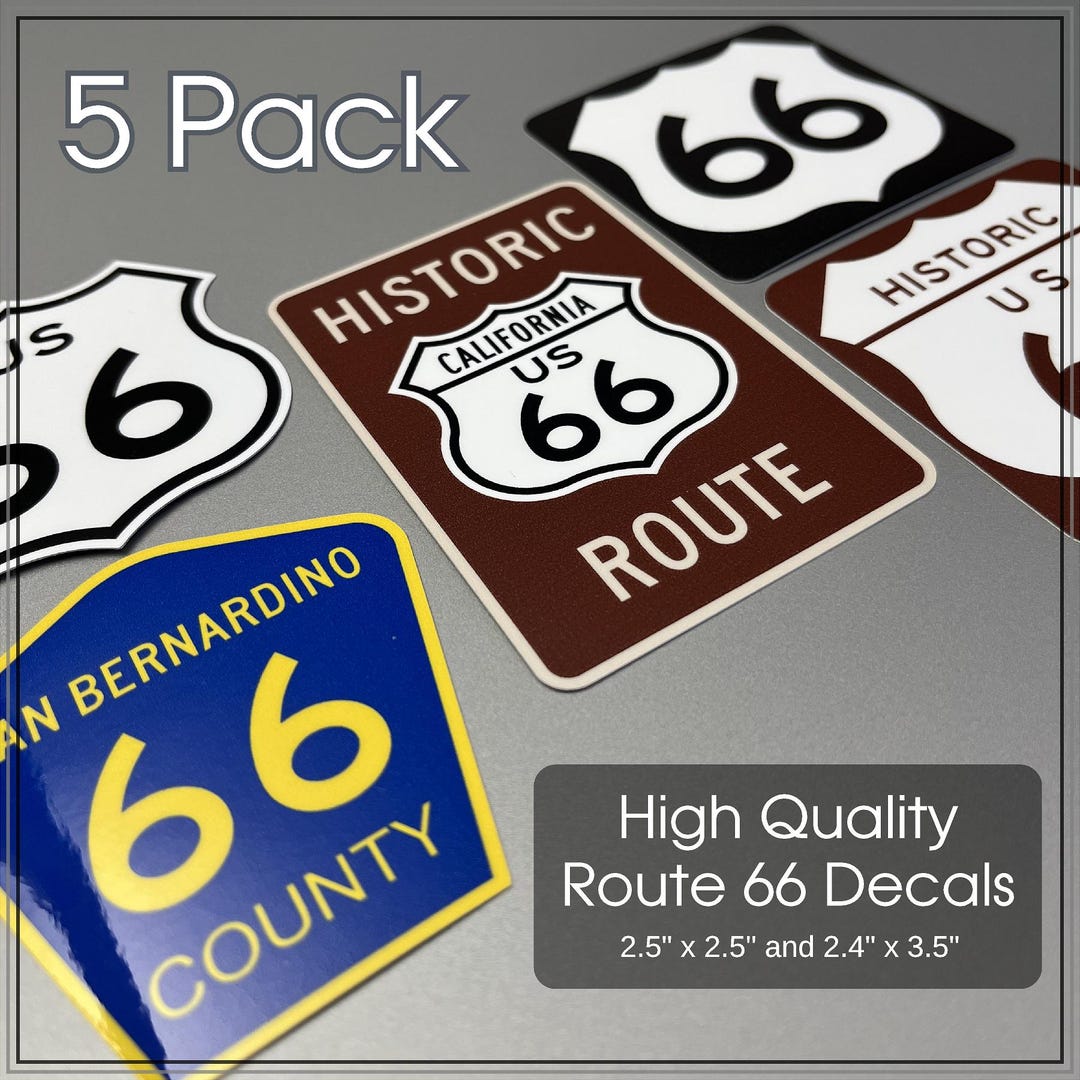 Route 66 Decals 5-pack Made With 3M Vehicle Grade Materials VERY HIGH ...