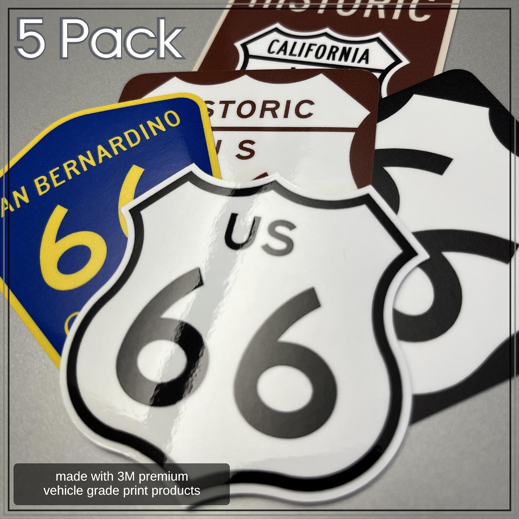 Route 66 Decals 5-pack Made With 3M Vehicle Grade Materials VERY HIGH ...