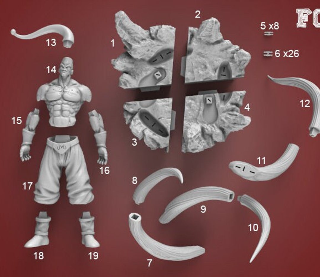 DBZ Super Buu High Quality STL File for 3D Printer Ready to Print - Etsy