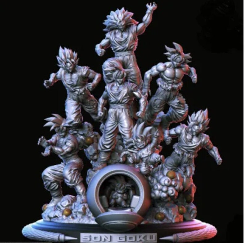 DBZ Anime All Goku Forms STL File for 3D Printer. Ready to Print ...