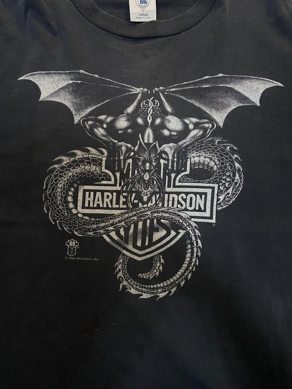 Vintage 1988 Harley Davidson Dragon Gargoyle T Shirt … - Gem