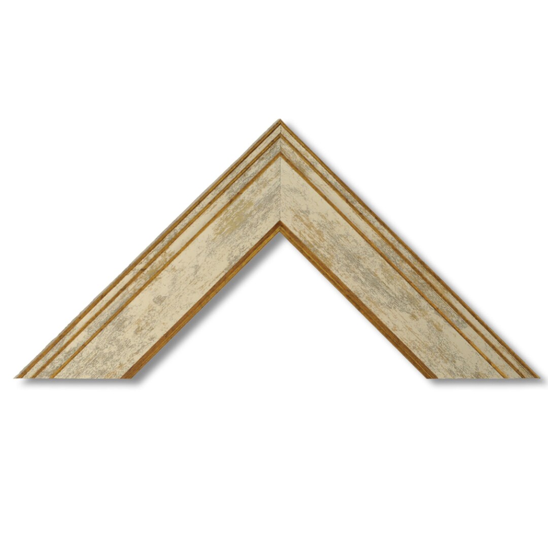 Decorative Gold Detailed Picture Frame, Cream Frame With Gold Detail ...