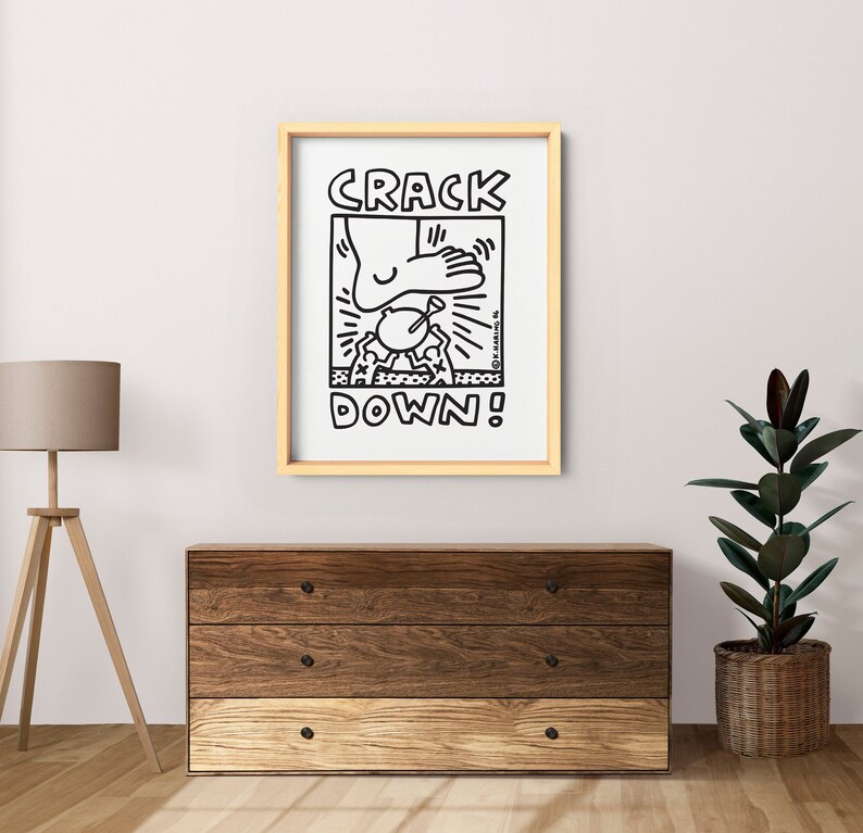 Keith Haring, Crack Down, Exhibition Home Decor, Farmhouse Decor, Keith ...