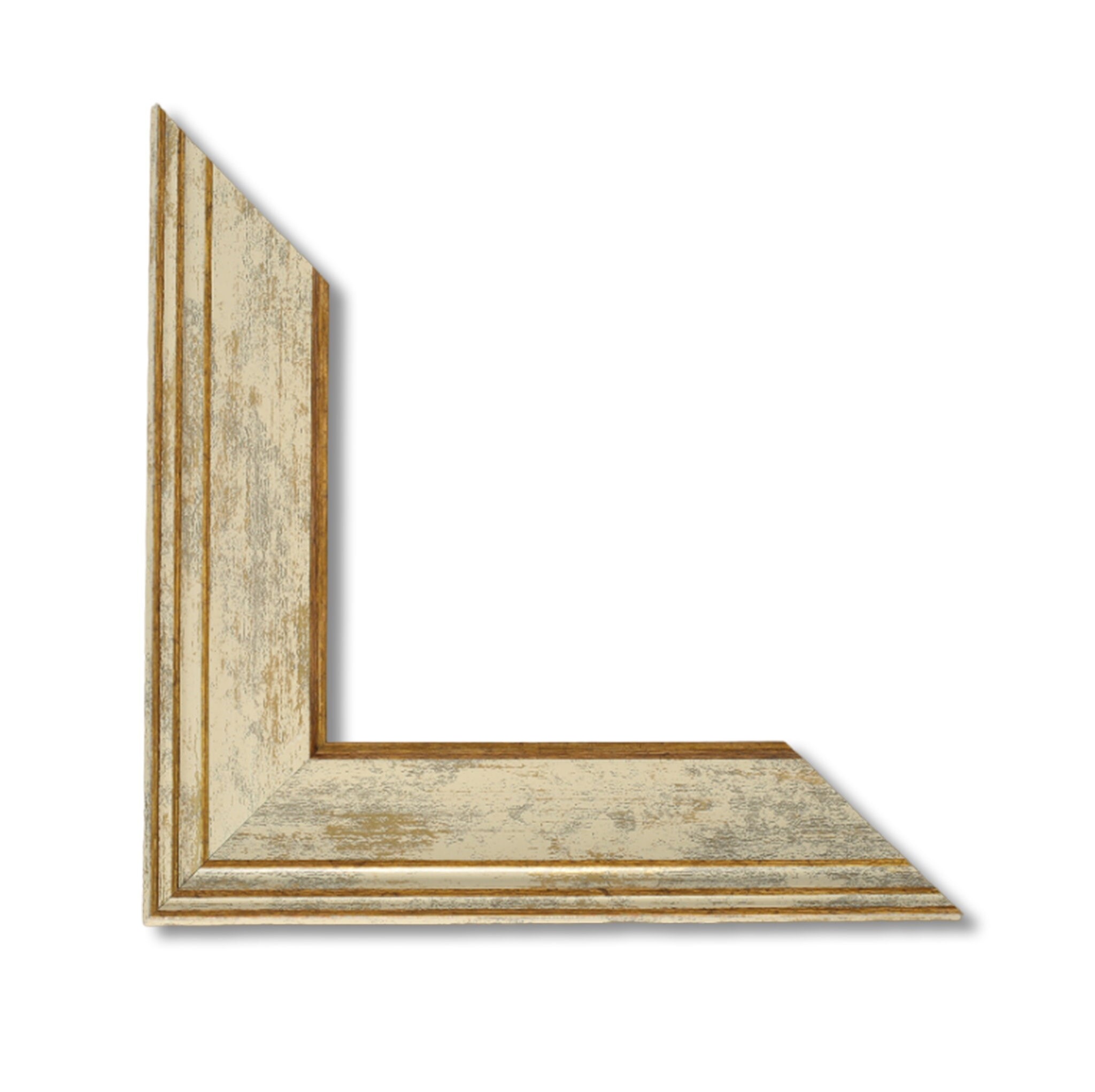 Decorative Gold Detailed Picture Frame, Cream Frame With Gold Detail ...