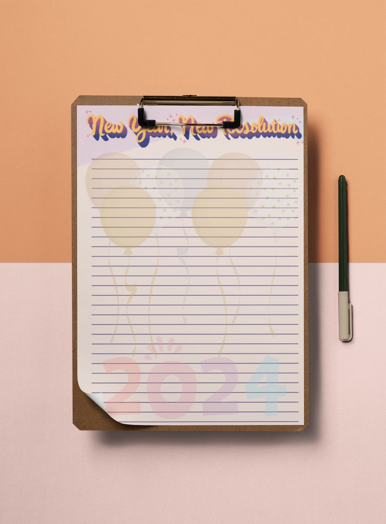 Customize Your Minimalist 2024 New Years' Resolution Printable Digital ...
