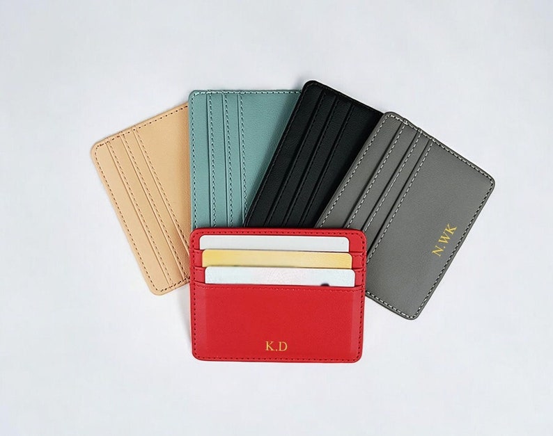 Personalized Card Holder Wallet Card Case Gift for Her or Him ...