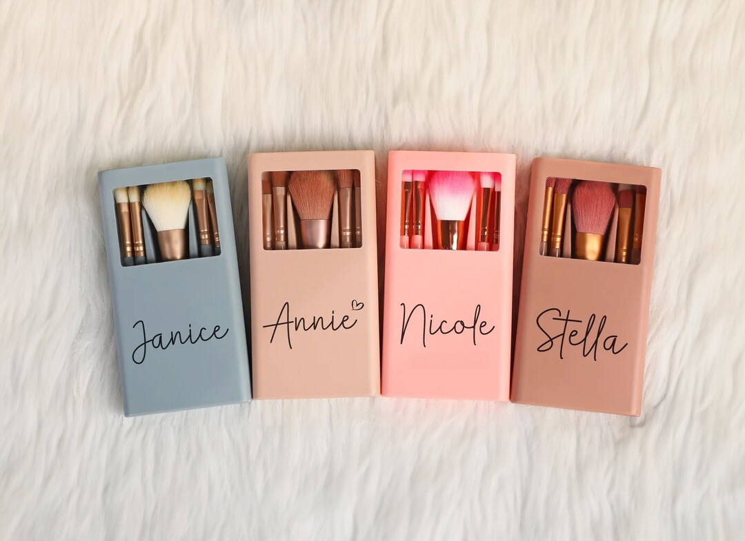 Personalized Makeup Brush Set Travel Makeup Brush Set Bridesmaid Gift ...