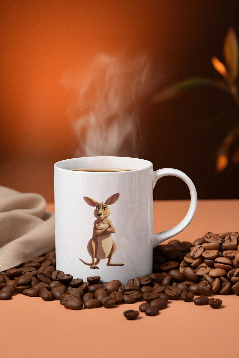 Funny Kangaroo Mug – "handle With Care, I Am Delicate Before Caffeine ...