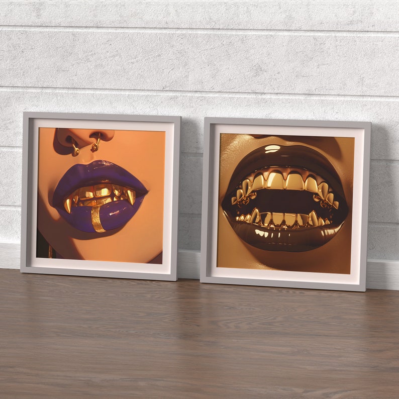 Black Wall Art: Gangsta Grillz - Etsy