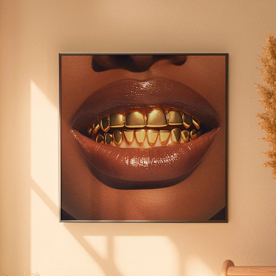 Black Wall Art: Gangsta Grillz - Etsy