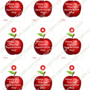 Teacher Appreciation Week Gift Tag PRINTABLE Teacher Thank You Card ...