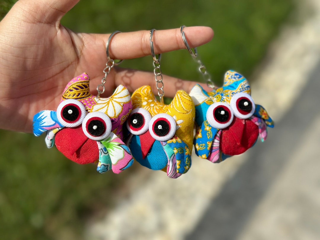 3 Mini Owl Key Chains, Mini Owl Doll Key Chain Bag Accessories Handmade ...