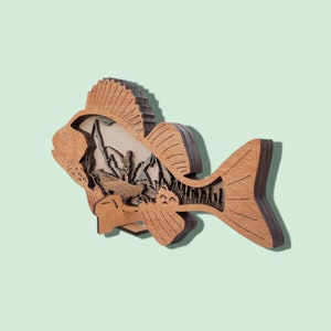 Laser Cut Files Fishing Svg Bass Pdf Files for Wood 4 Layer Art Piece ...