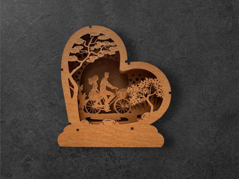 Customizable Wooden Heart Lamp. Romantic Couple Gift, LED Night Light ...