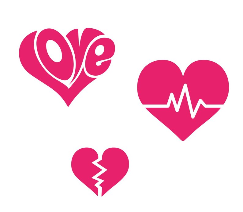 25 Heart Svg Valentine Heart Svg Cut Files Cricut a Broken - Etsy