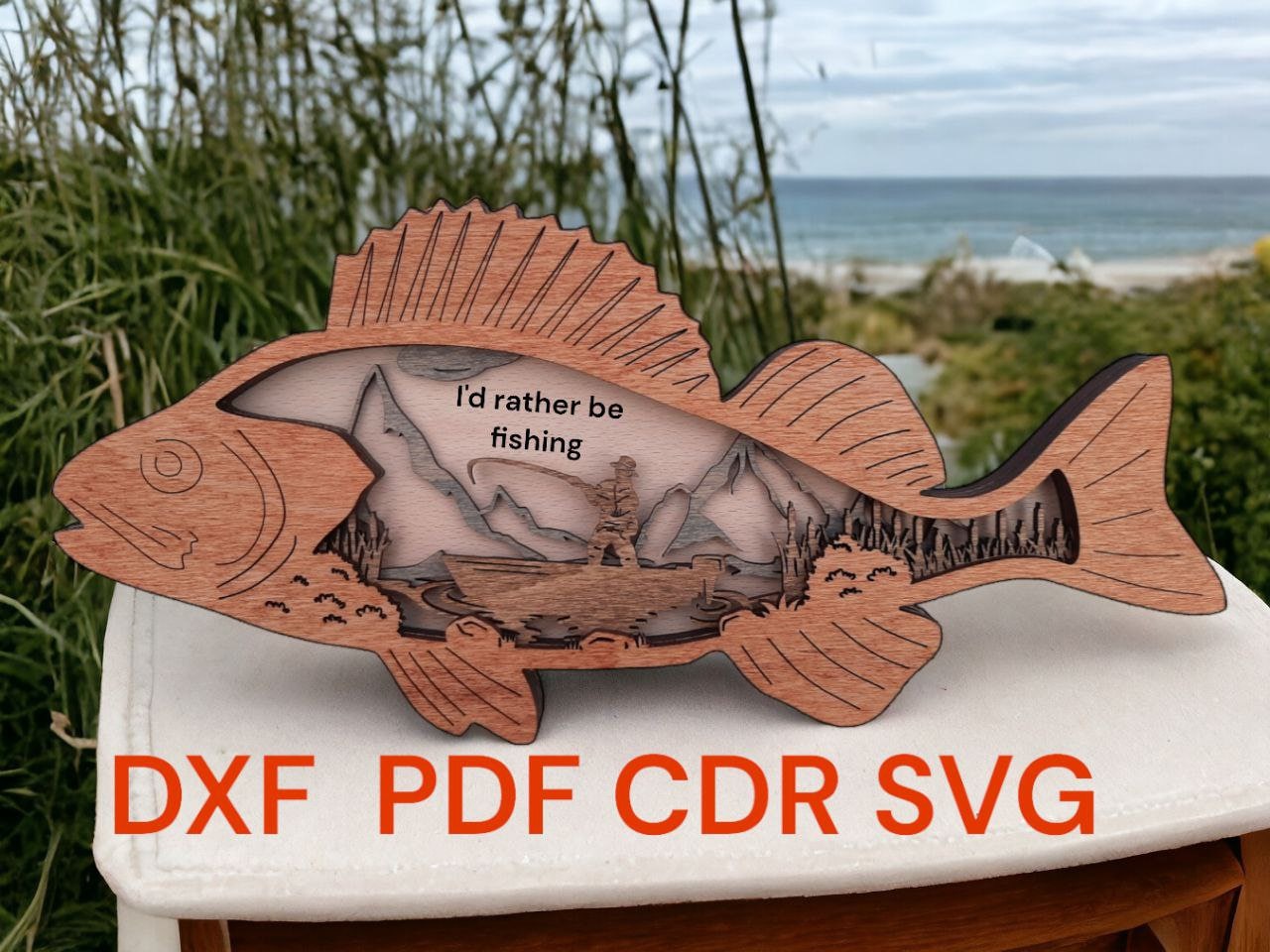 Laser Cut Files Fishing Svg Bass Pdf Files for Wood 4 Layer Art Piece ...
