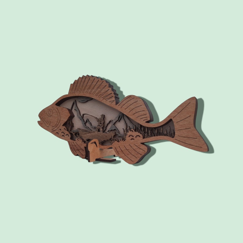 Laser Cut Files Fishing Svg Bass Pdf Files for Wood 4 Layer Art Piece ...