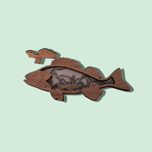 Laser Cut Files Fishing Svg Bass Pdf Files for Wood 4 Layer Art Piece ...