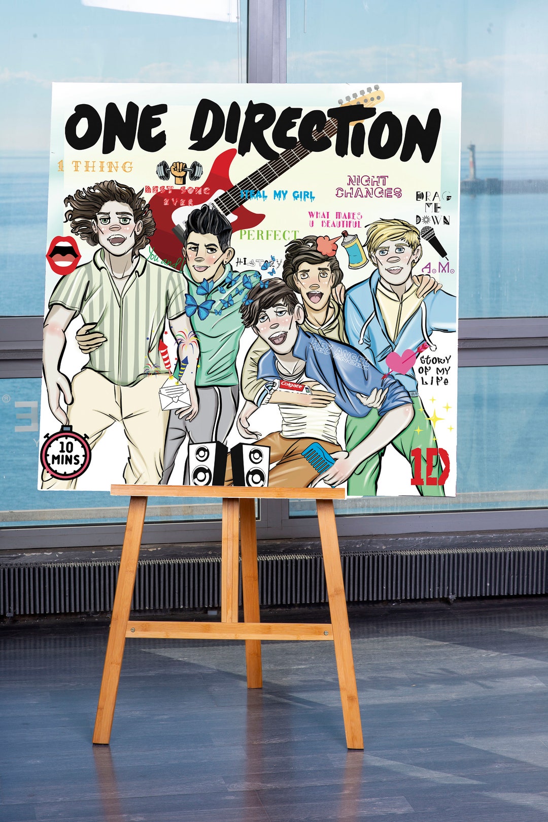 One Direction Pop Art Painting Mixed Media on Canvas - Etsy