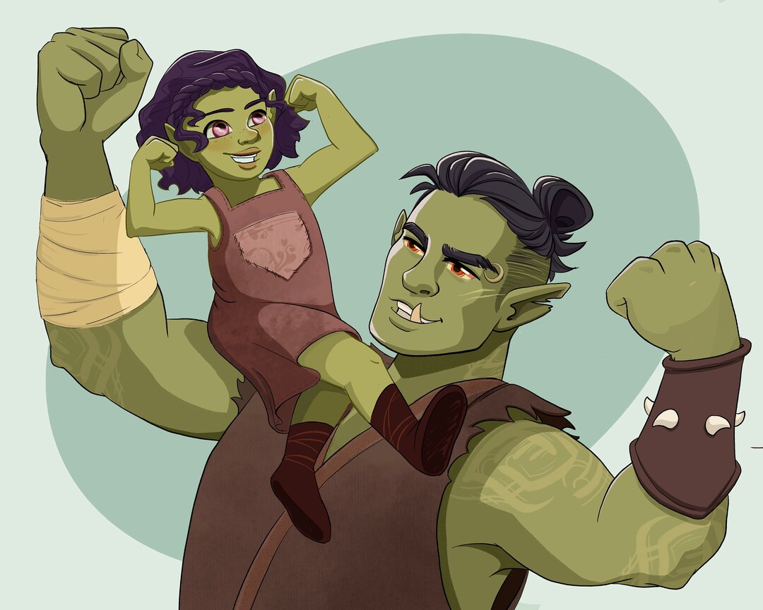 Father's Day Fantasy Character Illustration Full Color Rendering Hand ...