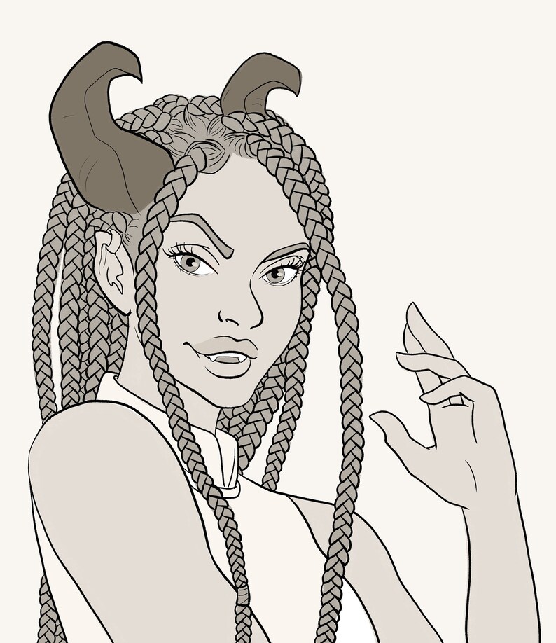 Fantasy RPG Dnd Character Hand Drawn Commission Half Body Line Art - Etsy