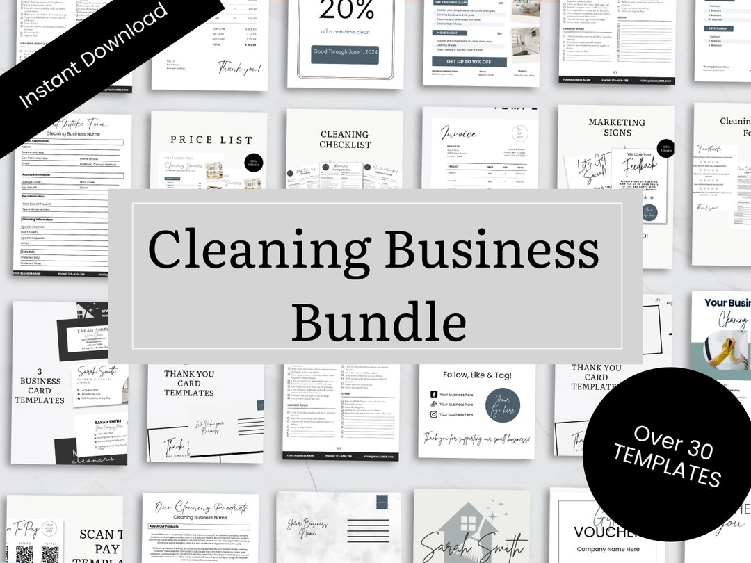 Cleaning Services Templates, Professional Cleaners Bundle, Digital ...