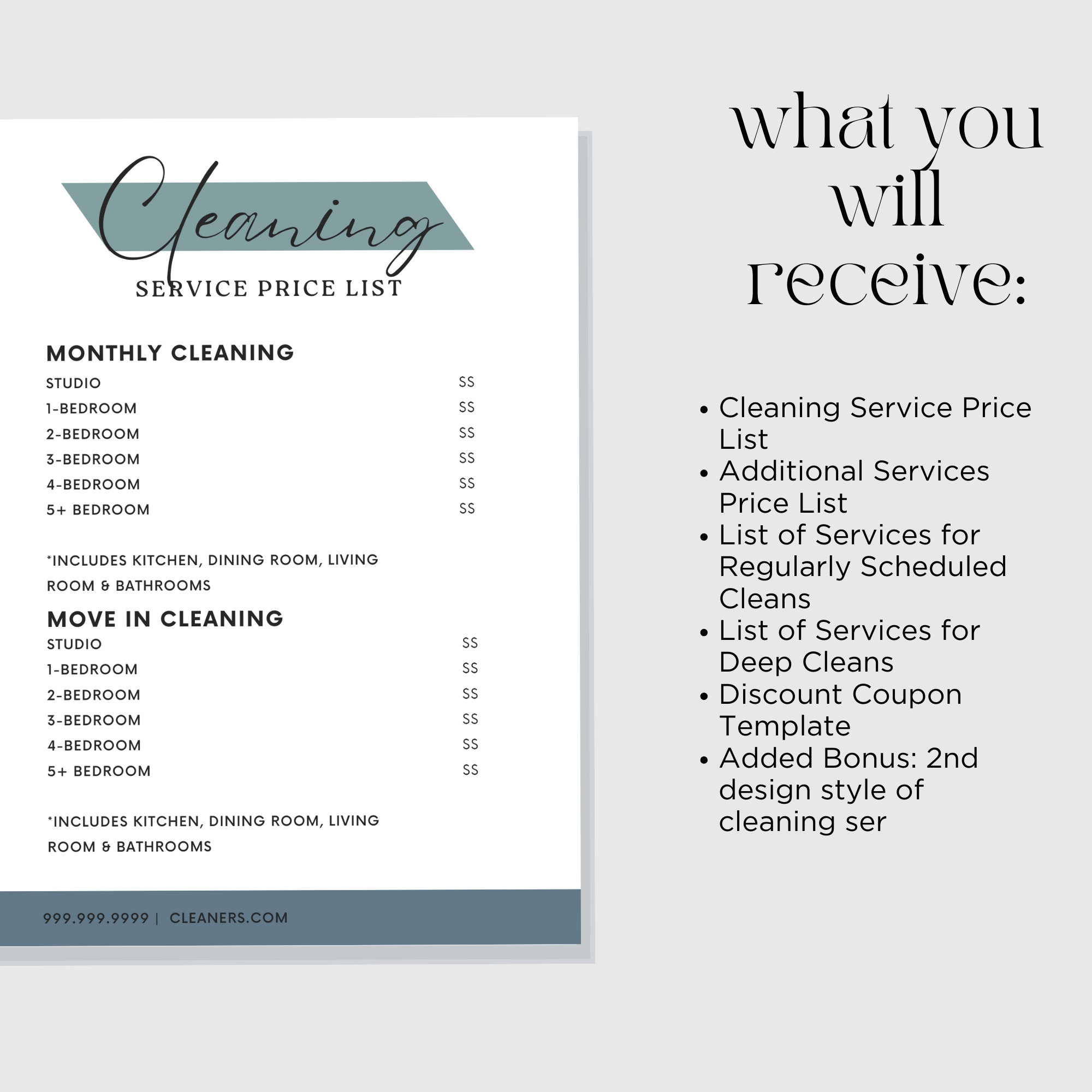 Cleaning Services Price List, House Cleaning Price List, Professional ...