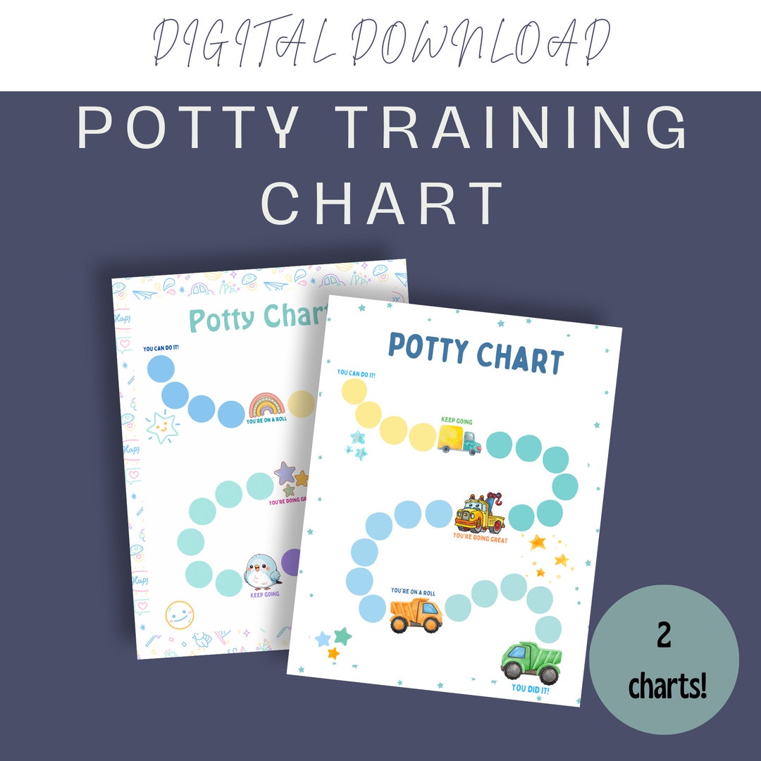 Potty Chart Digital | 2 Potty Training Charts - Etsy